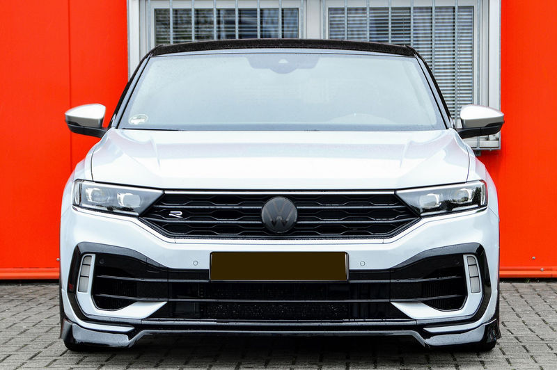 Black Gloss Front Bumper spoiler / skirt /valance For VW T-ROC R 19-21 ...