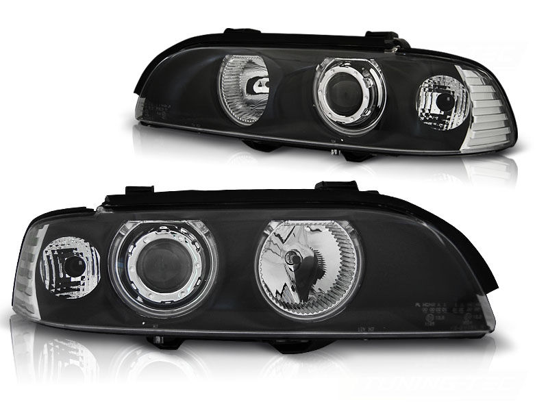 BLACK HEADLIGHTS with CCFL ANGEL EYES For BMW E39 95-03 in Headlights - buy best tuning parts in ...