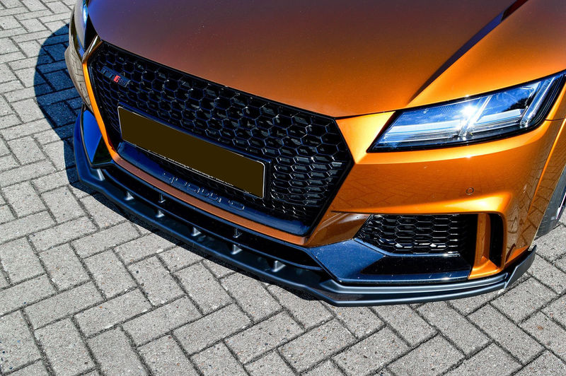 Black Gloss Front Bumper spoiler / skirt / valance with Wing For Audi ...