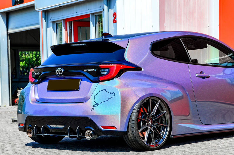 Performance Rear Bumper diffuser addon with ribs / fins ForToyota Yaris ...