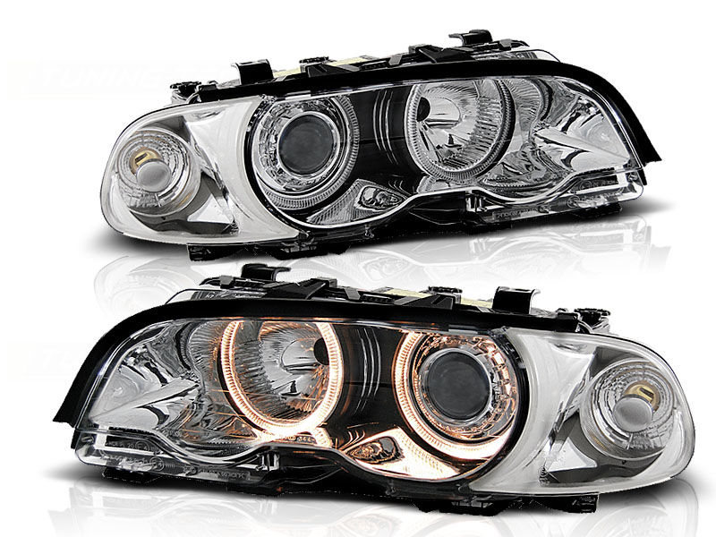 HEADLIGHTS ANGEL EYES CHROME fits BMW E46 04.99-08.01 COUPE CABRIO in Headlights - buy best ...