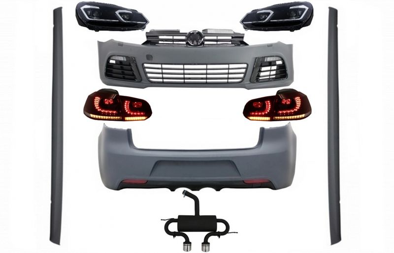Body Kit with Headlights LED and Taillights SEQ LED + Exhaust System ...