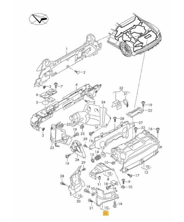 NEW GENUINE AUDI R8 2016-2017 ENGINE HEAT DEFLECTOR FOR BUMPER ...