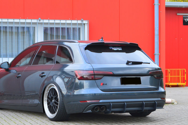 Performance Rear Bumper diffuser addon with ribs / fins For Audi A4 B9 ...