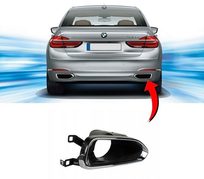 NEW GENUINE BMW 7 SERIES G11 G12 REAR EXHAUST END PIPE TRIM RIGHT OS ...