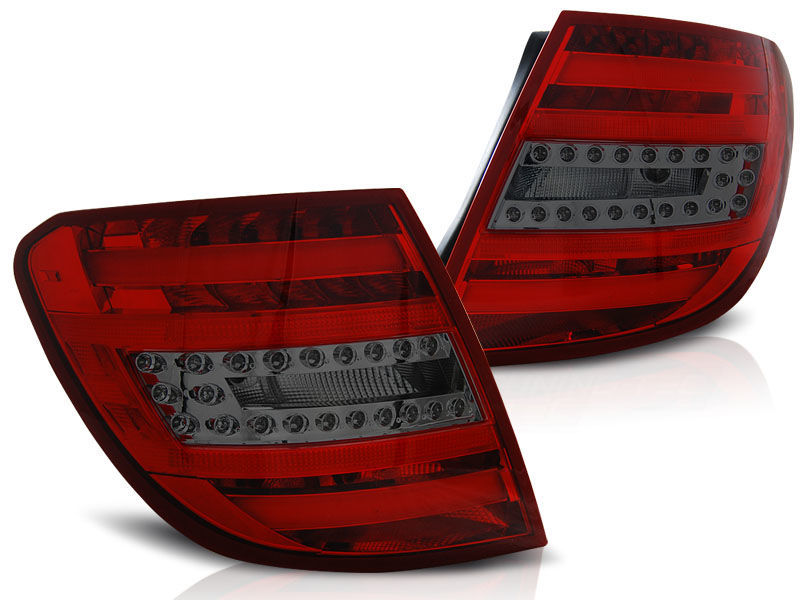 LED BAR Red Smoked TAIL LIGHTS For MERCEDES C-CLASS W204 T-model Wagon ...