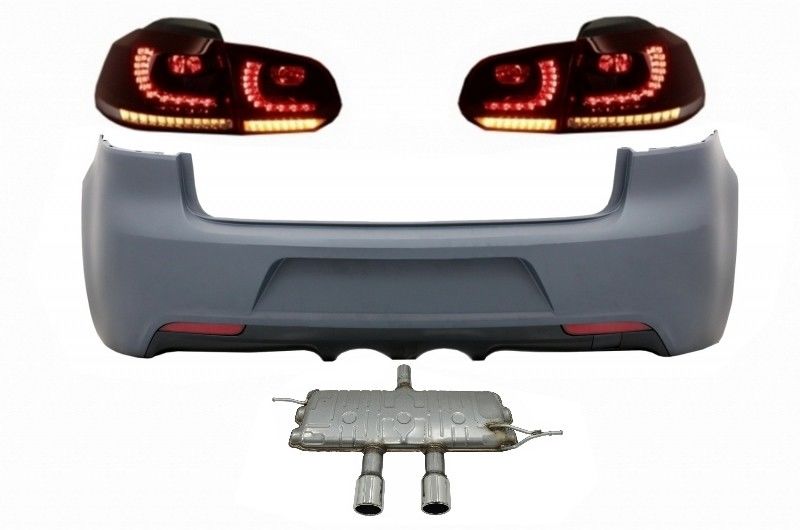 Rear Bumper R20 Design with Taillights LED Red/Smoke and Tail Exhaust ...
