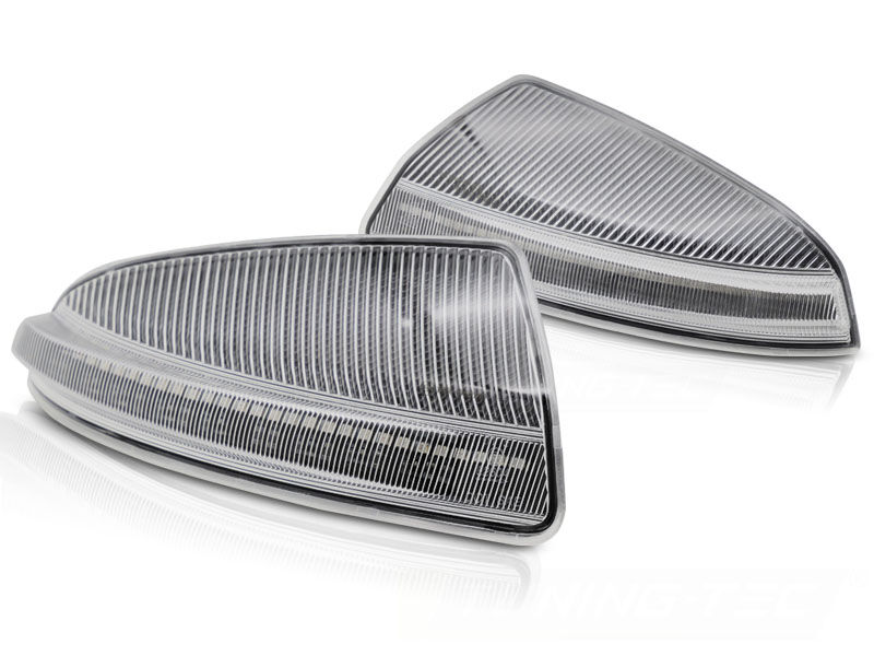 SIDE TURN MARKERS IN THE MIRROR WHITE LED SEQ fits MERCEDES W204 2007 ...
