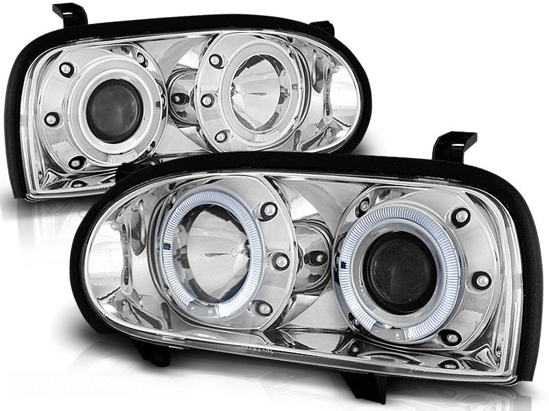 HEADLIGHTS ANGEL EYES CHROME fits VW GOLF 3 09.91-08.97 in Headlights ...
