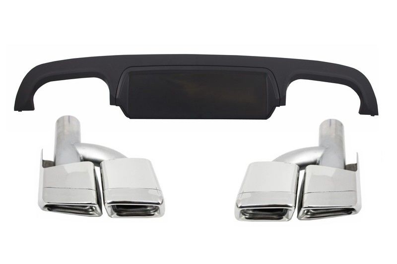Rear Bumper Diffuser with Exhaust Tips S63 S65 Design for Mercedes S ...