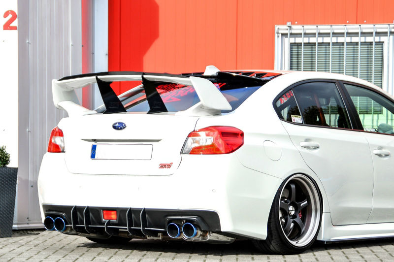 Performance Rear Bumper diffuser addon with ribs / fins For Subaru ...