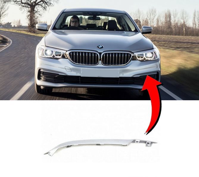 NEW GENUINE BMW 5 SERIES G30 G31 FRONT BUMPER RUBBER STRIP TRIM LEFT N ...