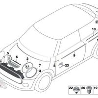 MINI NEW GENUINE F55 F56 F57 JCW FRONT GRILL TRIM SURROUND PIANO GLOSS ...