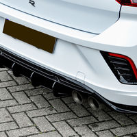 Performance Rear Bumper diffuser addon with ribs / fins For VW T-ROC R ...