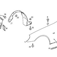 NEW GENUINE MERCEDES MB SLK CLASS R170 FRONT LEFT FENDER LINER N/S ...