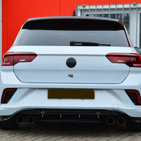 Performance Rear Bumper diffuser addon with ribs / fins For VW T-ROC R ...