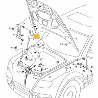 NEW GENUINE VW TOUAREG 2003-2010 GAS FILLED BONNET SUSPENSION STRUT ...