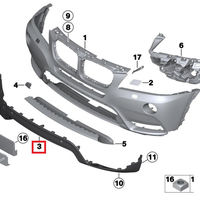 NEW GENUINE BMW X3 SERIES FRONT BUMPER LOWER TRIM COVER 51117210441 in ...