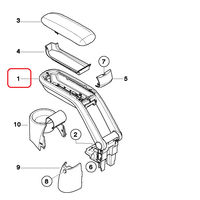MINI NEW GENUINE R55 R56 R57 TILL 2010/08 CENTER ARMREST BASE SILVER ...