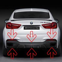 BMW NEW GENUINE X6 F16 M SPORT REAR BUMPER TRIM DIFFUSER SPOILER PRIMED ...