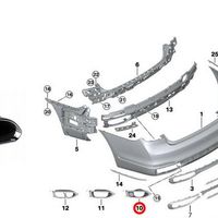 NEW GENUINE BMW 7 SERIES G11 G12 REAR EXHAUST END PIPE TRIM RIGHT OS ...