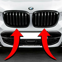 NEW GENUINE BMW X3 G01 X4 G02 FRONT GLOSS BLACK KIDNEY GRILLES PAIR SET ...