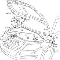 NEW GENUINE VW TIGUAN 2012-2016 FRONT BONNET RELEASE LID LOCK CABLE ...