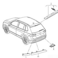 NEW GENUINE VW TIGUAN 16-17 REAR BUMPER OUTER LEFT N/S REFLECTOR ...