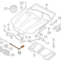 BMW NEW GENUINE 5X SERIES E53 ENGINE HOOD LATCH RELEASE BOWDEN CABLE ...