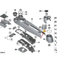 NEW OEM MINI R55 R56 R57 R58 R59 CENTER CONSOLE REAR DRINK RING HOLDER ...