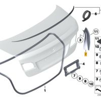 NEW GENUINE BMW 5 SERIES F10 09-17 REAR TRUNK RAIL DRIP TRIM LEFT N/S ...