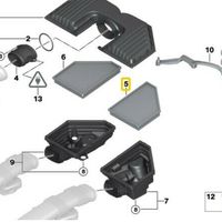 NEW GENUINE BMW X5 SERIES E70 4.8i ENGINE LEFT AIR FILTER ELEMENT ...