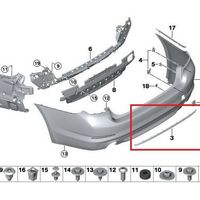 NEW GENUINE BMW 5 SERIES G30 REAR BUMPER CHROME MOLDING TRIM STRIP ...