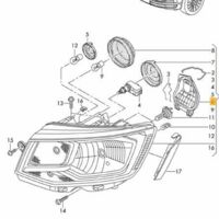 NEW GENUINE VW TRANSPORTER T6 RIGHT HEADLIGHT LOW BEAM COVER CAP O/S ...