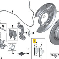 NEW GENUINE BMW F30 F31 F32 F33 DESIGN BRAKE CALIPER RETAINING SPRING ...