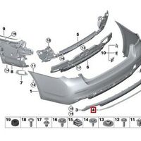 NEW GENUINE BMW 5 SERIES G30 LUXURY REAR BUMPER MOULDING TRIM STRIP ...