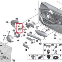 NEW GENUINE MINI F55 F56 F57 F60 TILL 2014/11 DOOR OPENER COVER SCREW CHROME 51417359147 in Door ...
