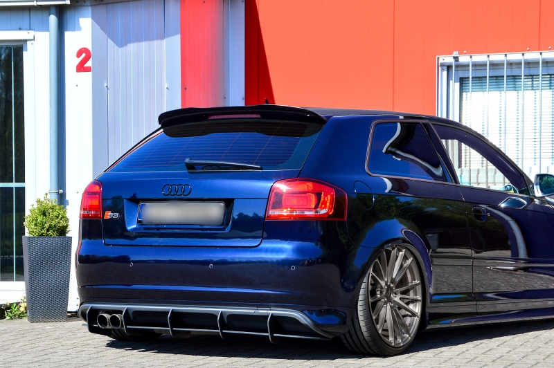Performance Rear Bumper diffuser addon with ribs / fins For Audi S3 8P ...