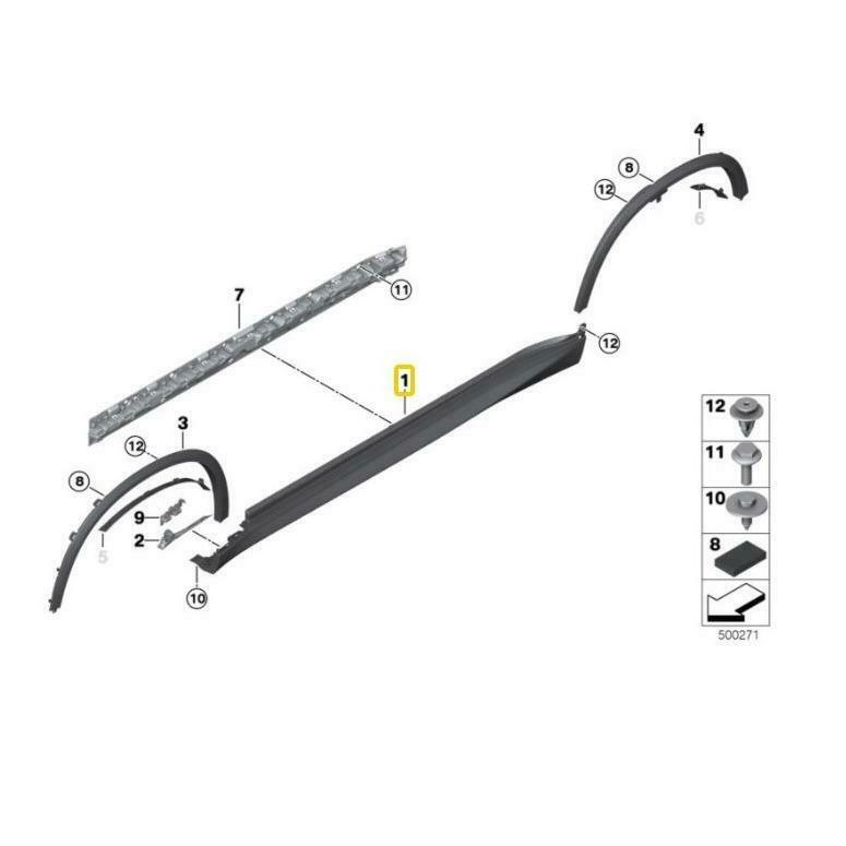 Genuine M Sport Side Skirt/ Sill Cover For BMW X5 G05 - Right Side in ...