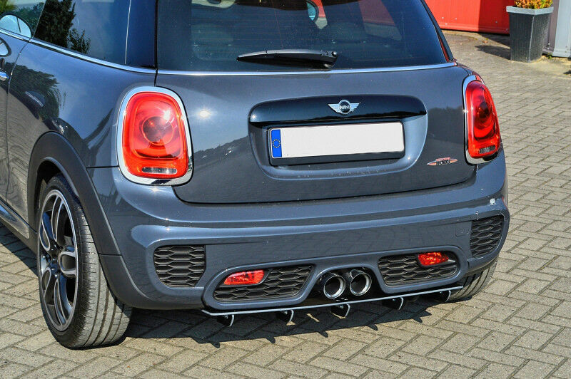 Performance Rear Bumper diffuser addon with ribs / fins For Mini Cooper ...