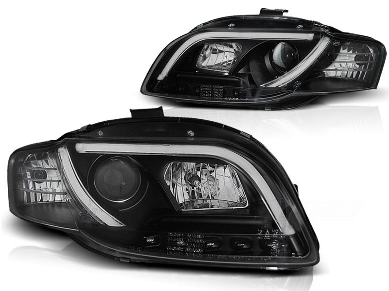 HEADLIGHTS TUBE LIGHT BLACK fits AUDI A4 B7 11.04-03.08 in Headlights ...