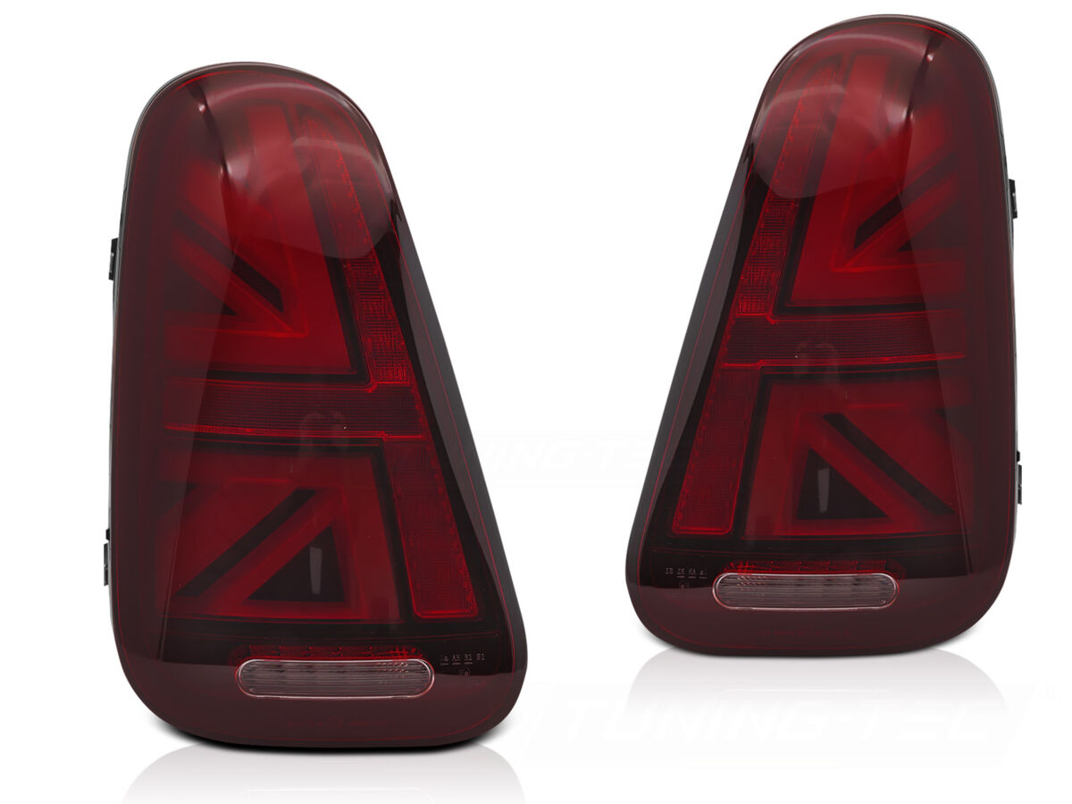 LED TAIL LIGHTS RED Union Jack UK Flag Design fits MINI COOPER R50 ...