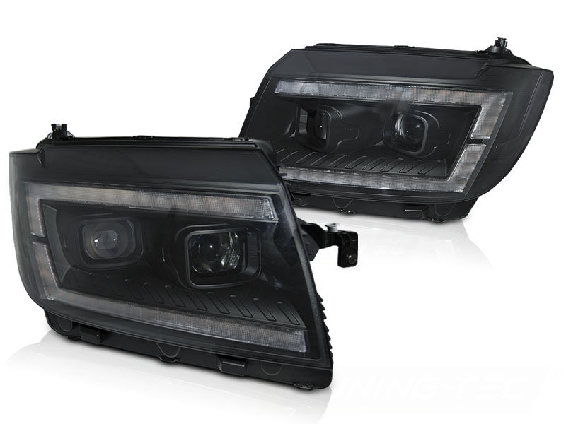 FULL LED HEADLIGHTS TUBE LIGHT BLACK DRL SEQ For MAN TGE 2017+ in ...