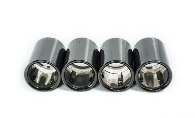 NEW GENUINE BMW M2 F87 LCI BLACK CHROME EXHAUST TAIL PIPE TRIMS SET ...