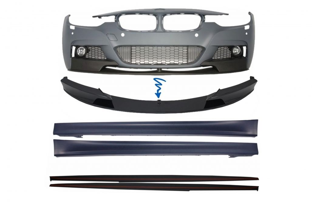 Front Bumper Lip with Side Skirts and side skirt blades M Performance ...