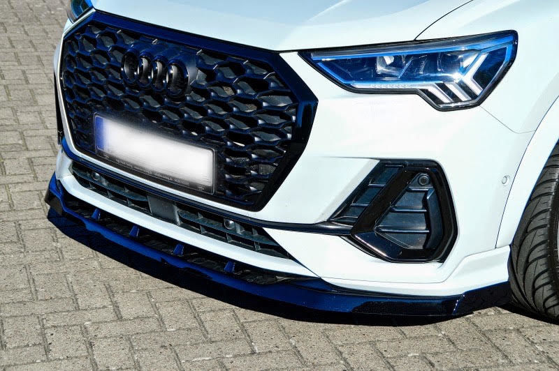 Black Gloss Front Bumper spoiler / skirt / valance with Wing For Audi ...