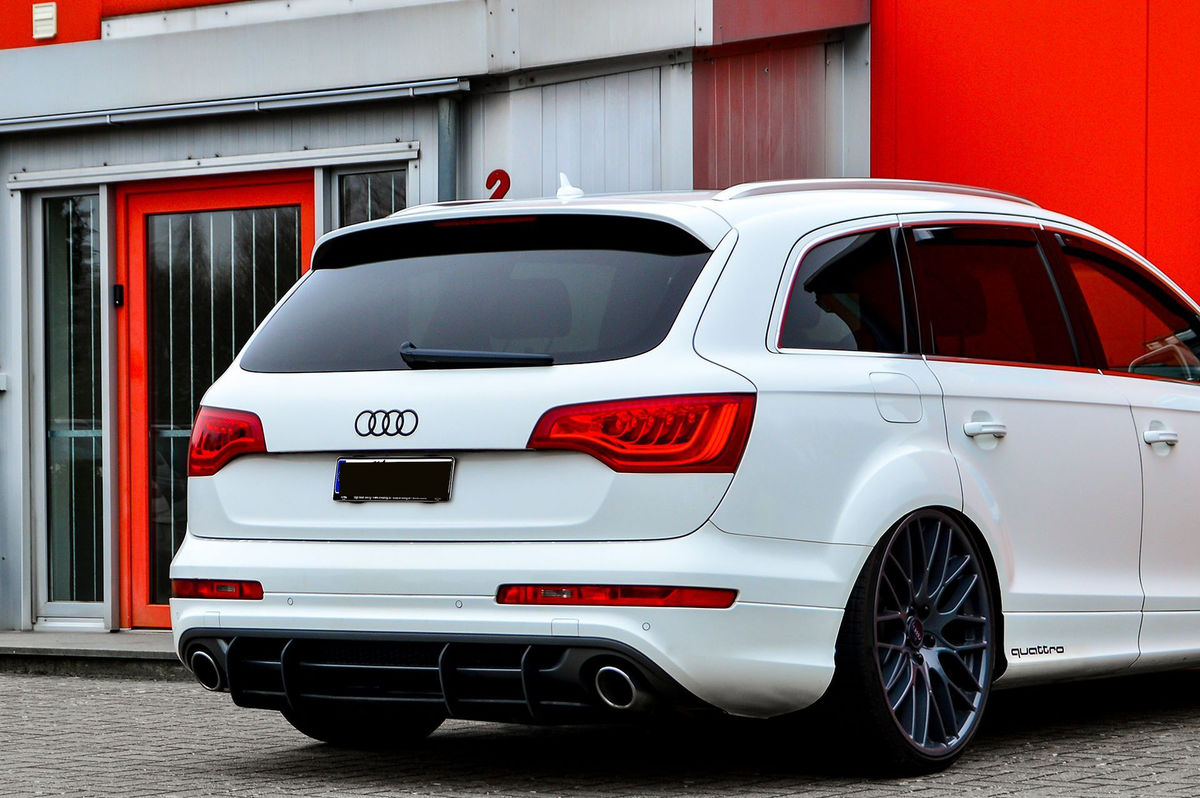 Performance Rear Bumper diffuser addon with ribs / fins For Audi Q7 4L ...
