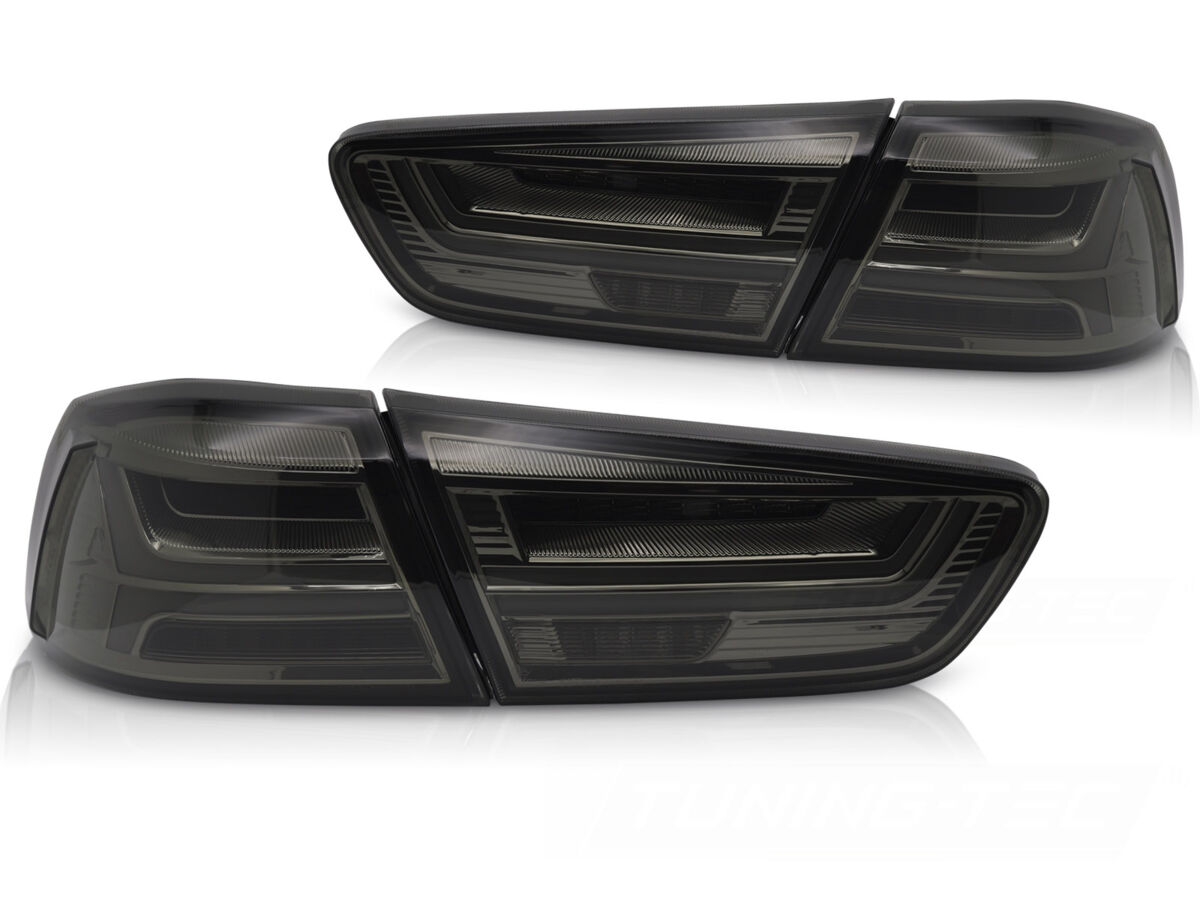 LED TAIL LIGHTS SMOKED fits MITSUBISHI LANCER/ LANCER EVOLUTION 08-16 ...