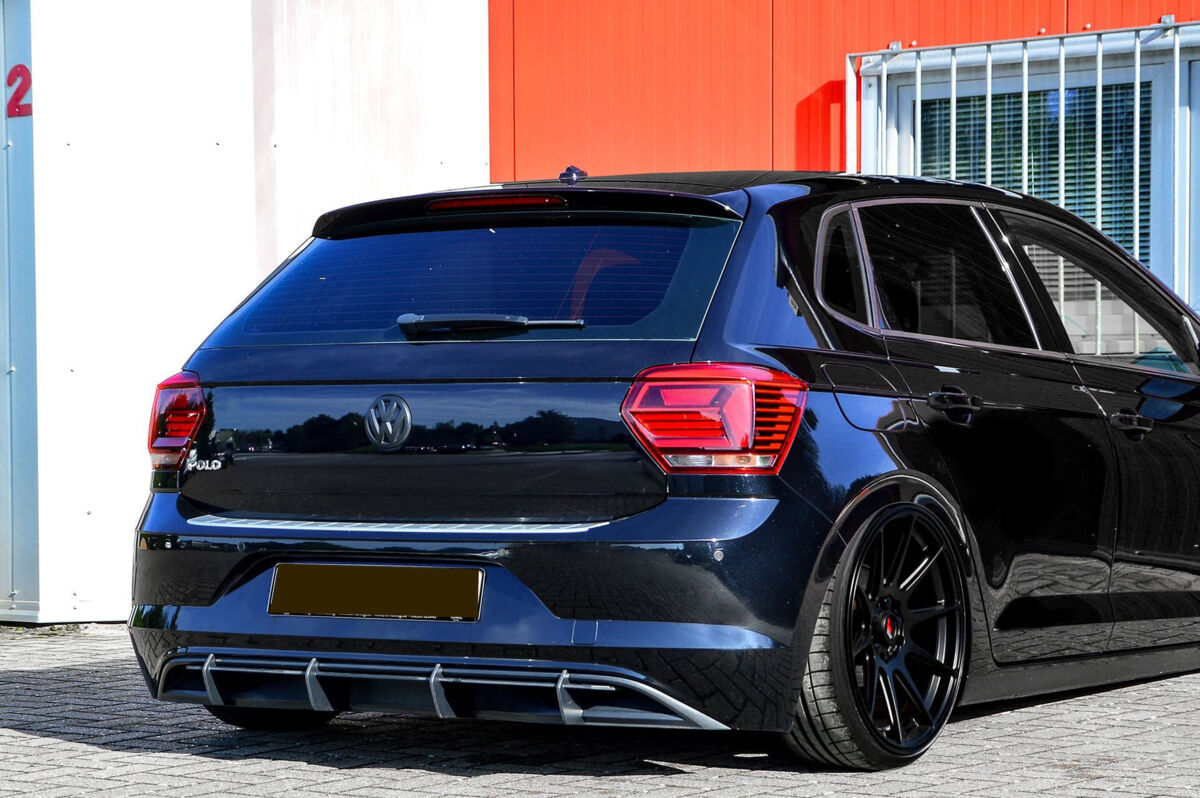 Performance Rear Bumper diffuser addon with ribs / fins For VW Polo 6 2G 17-21 in Diffusers ...