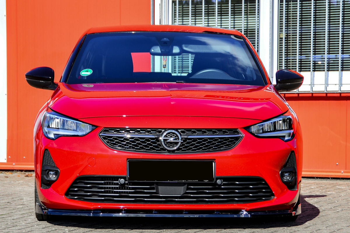 Black Gloss Front Bumper spoiler / skirt / valance with Wing Opel Corsa ...